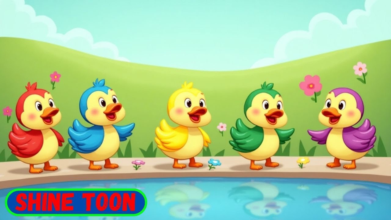 5 Little Rainbow Ducklings | + SHINE TOON - YouTube