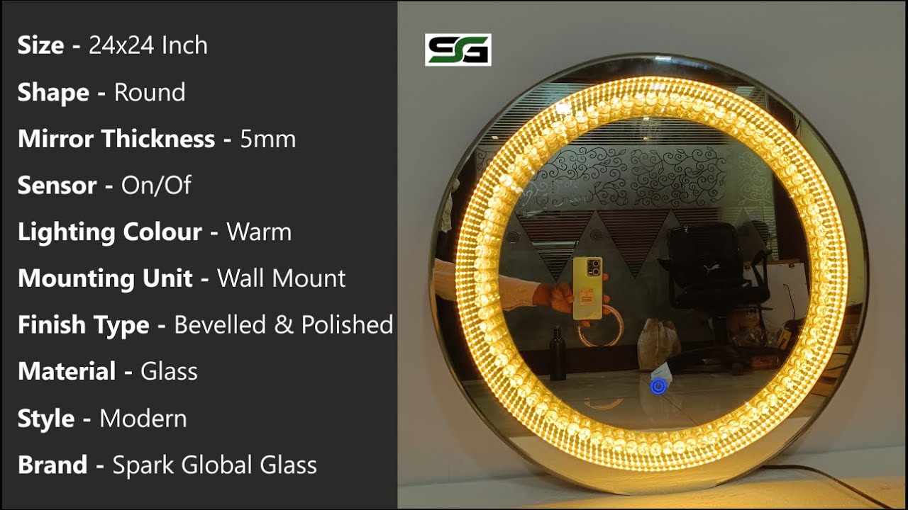 #1 Round Shape | Illuminated 3d View Infinity LED Mirror With Warm ...