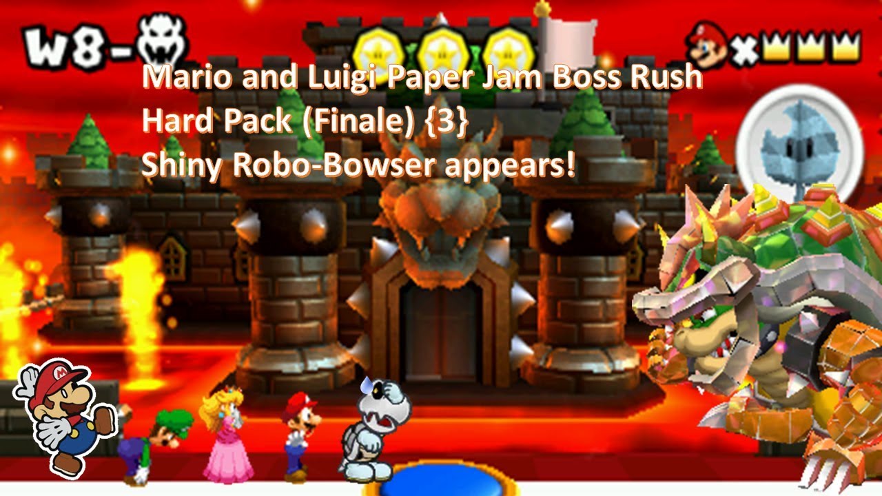 Mario and Luigi Paper Jam Boss Rush Hard Pack Part Finale{3}(Shiny Robo ...