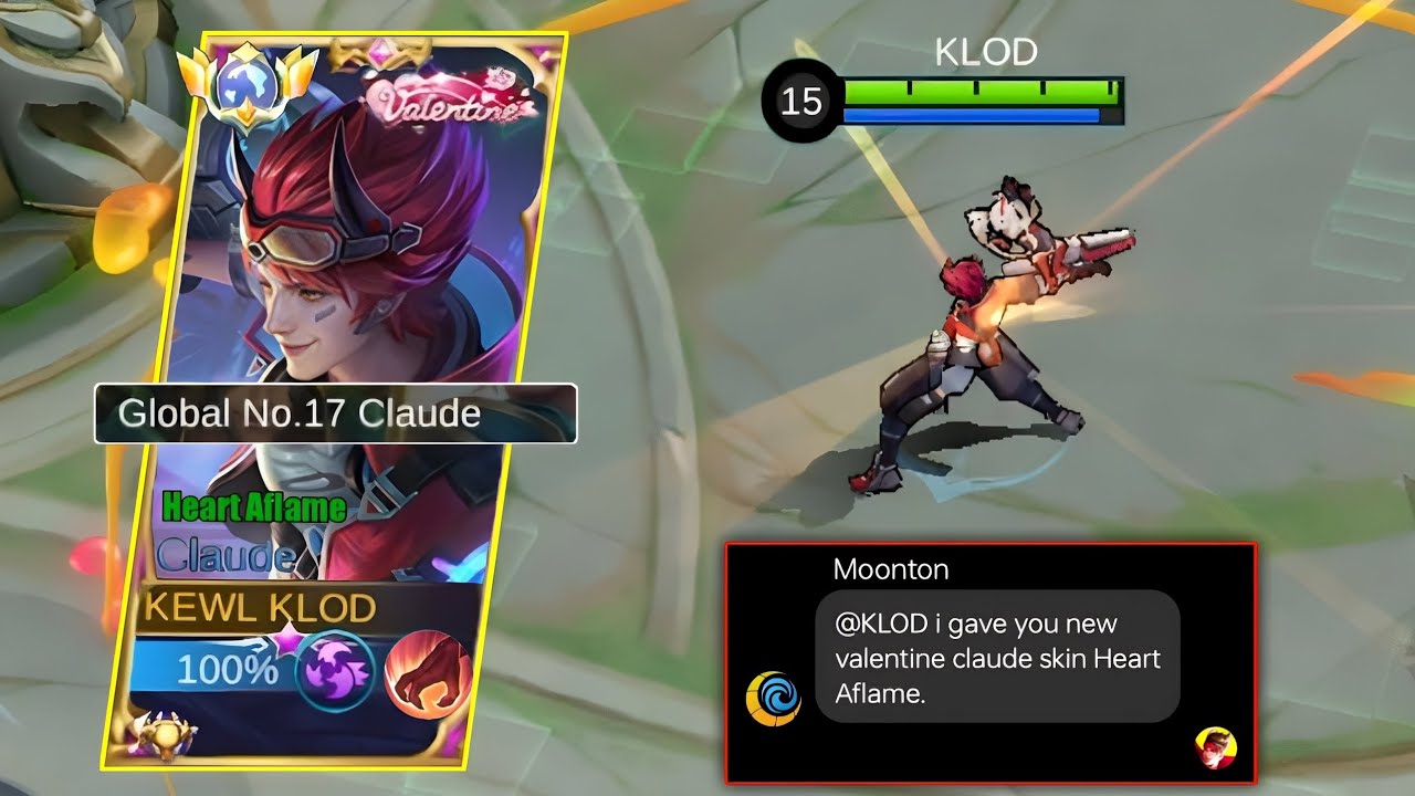 MOONTON THANK YOU FOR THIS VALENTINE SKIN OF CLAUDE | TOP GLOBAL CLAUDE ...