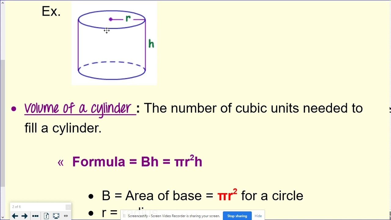 Volume of a Cylinder - YouTube