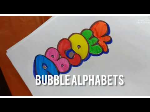 How to write bubble alphabets|bubble letters - YouTube