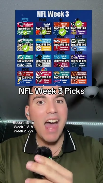 NFL Week 3 picks - YouTube