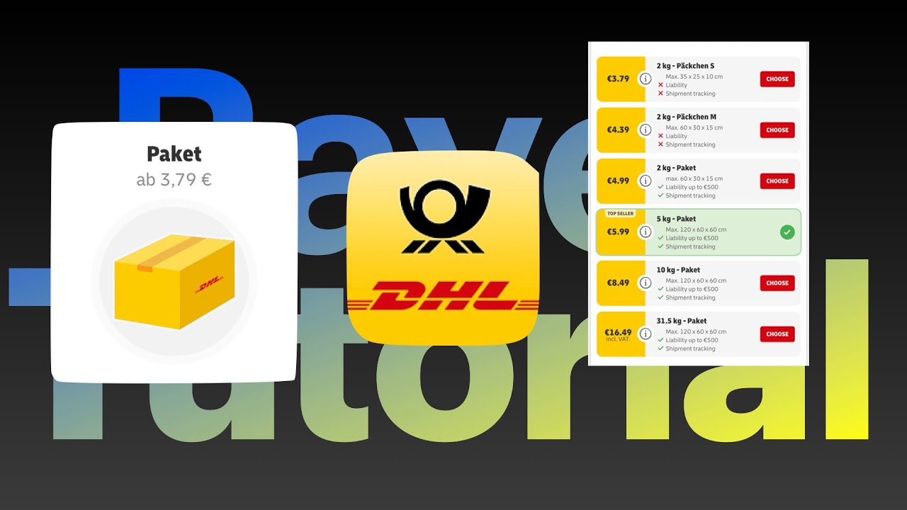 DHL Paket versenden QR-Code per App erstellen ohne Drucker - YouTube
