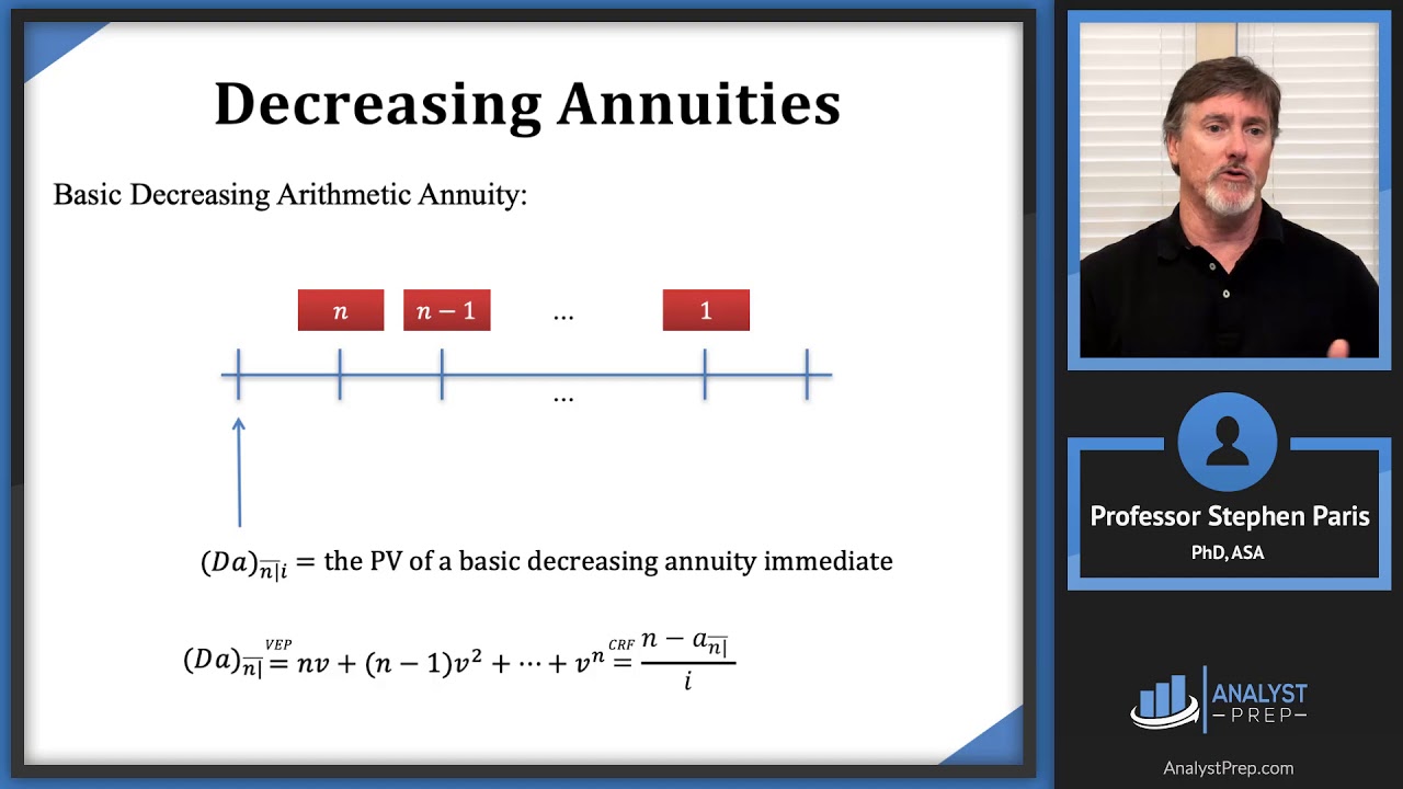 Arithmetically Decreasing Annuities (SOA Exam FM–Financial Mathematics ...