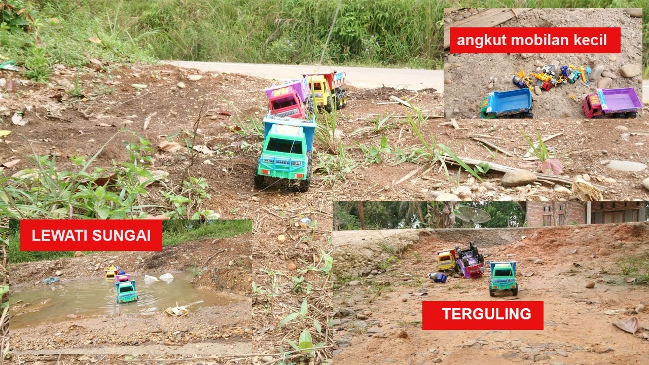 #damtruk Mobil Dam Truk Membawa Mobil Kecil || Mobil Dam Truk Terguling ...