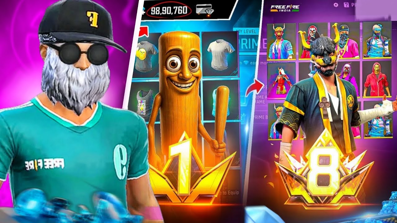 Transforming PRIME Lvl 1 ID into PRIME Lvl 8 😲 ₹10,00,00 – Garena Free ...