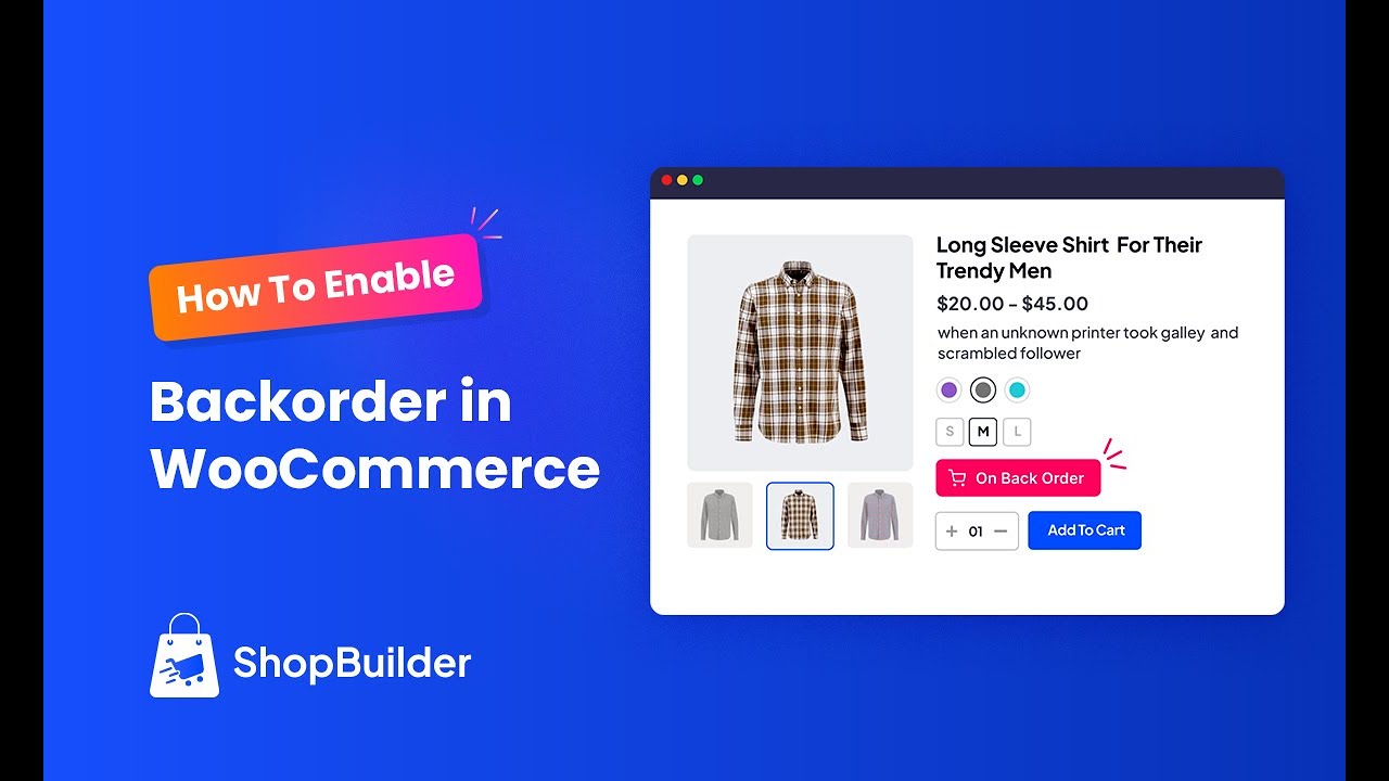 How to Enable Backorder in WooCommerce with Shopbuilder Plugin - YouTube