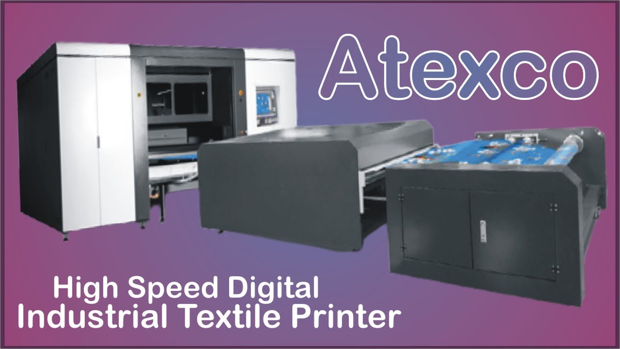 Atexco High Speed Digital Industrial Textile Printer - YouTube