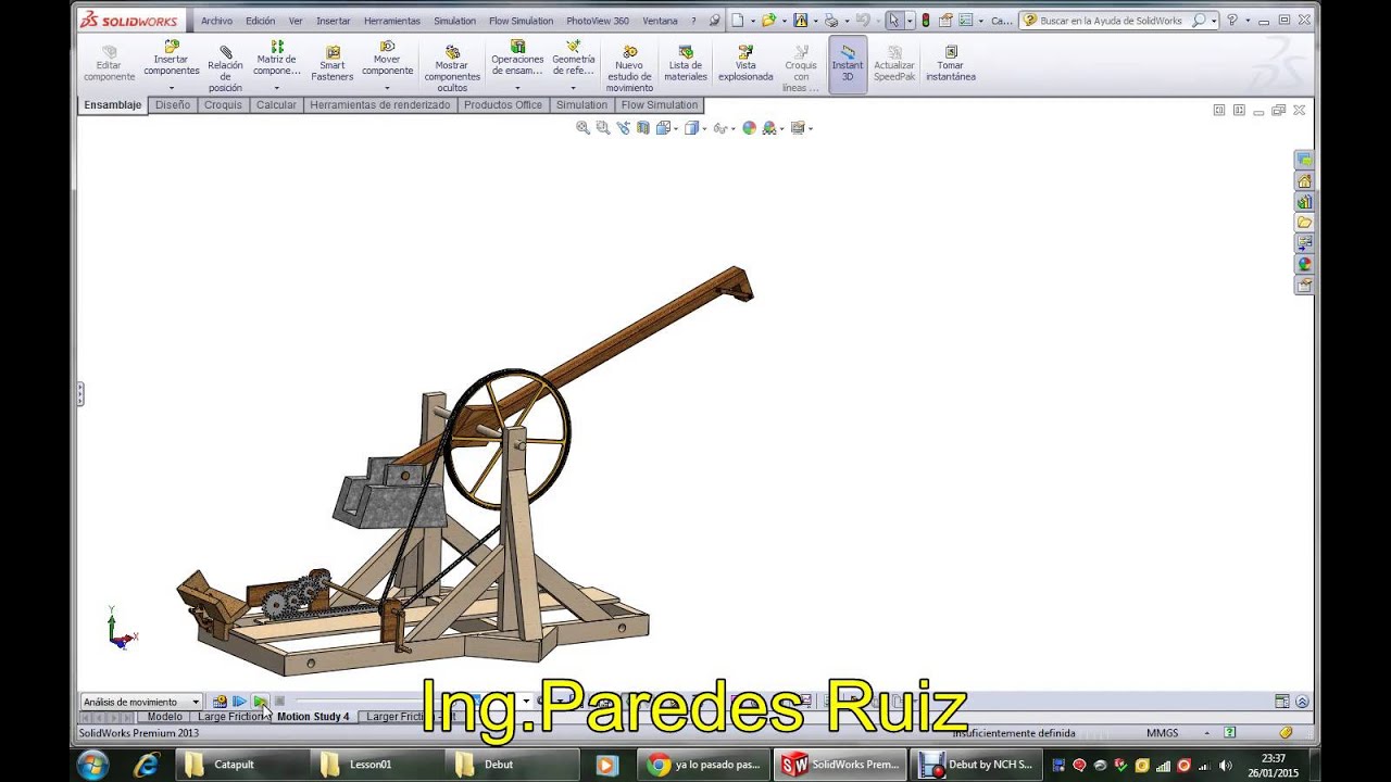 solidworks Motion Catapulta - YouTube