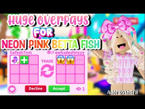HUGE OVERPAYS FOR A NEON PINK BETTA FISH IN ADOPT ME?! 🌸 ️ - YouTube