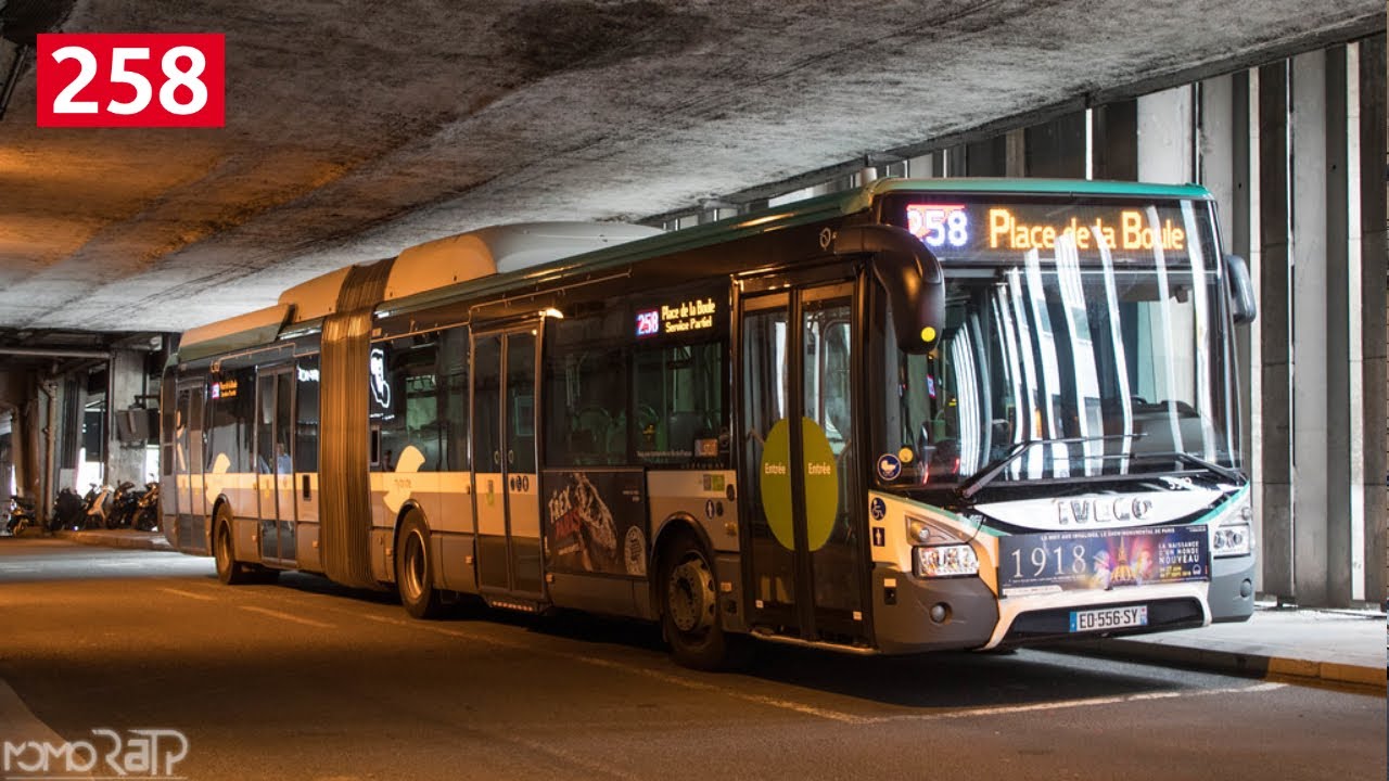 Iveco Urbanway 18 Hybrid KICKDOWN - Bus 258 RATP - YouTube