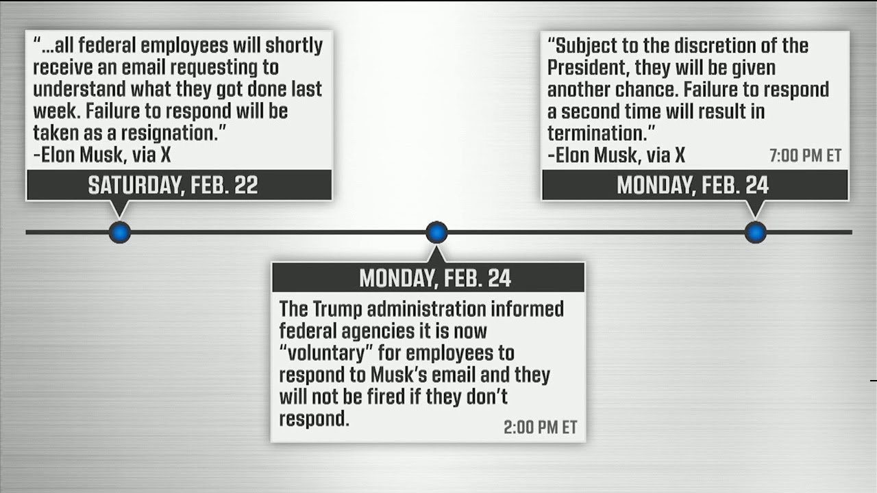 Musk gives second email ultimatum to federal workers - YouTube