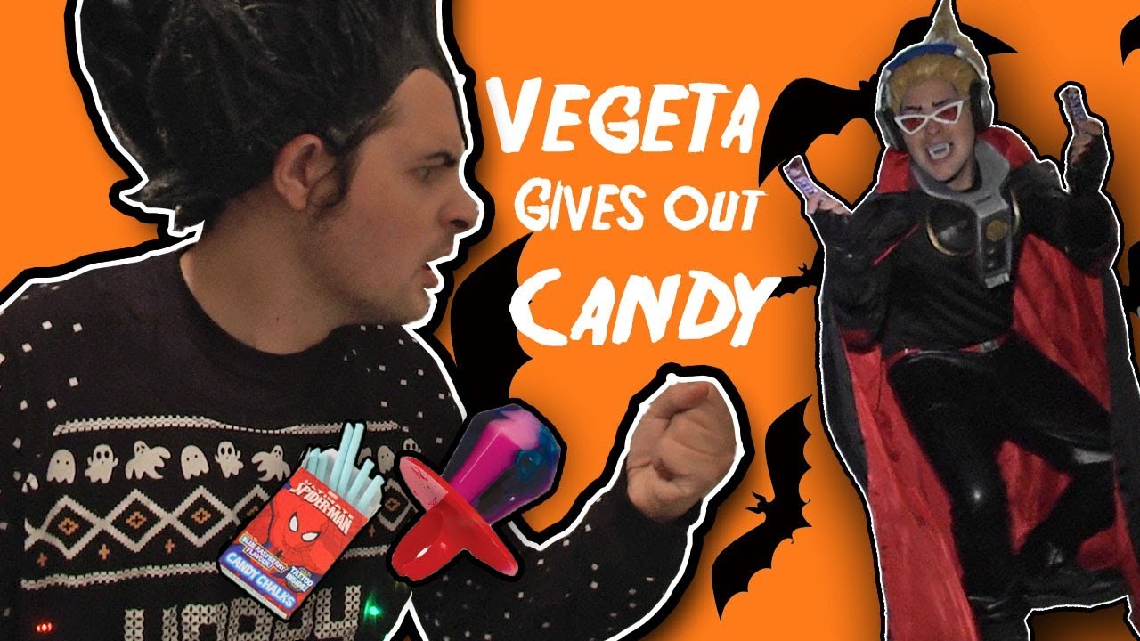 VEGETA GIVES OUT HALLOWEEN CANDY - YouTube