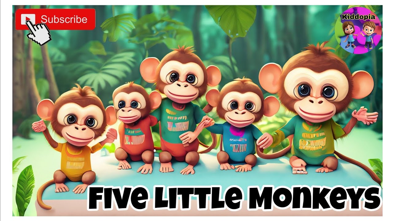 Five Little Monkeys Jumping On The Bed | Children Nursery Rhyme ...