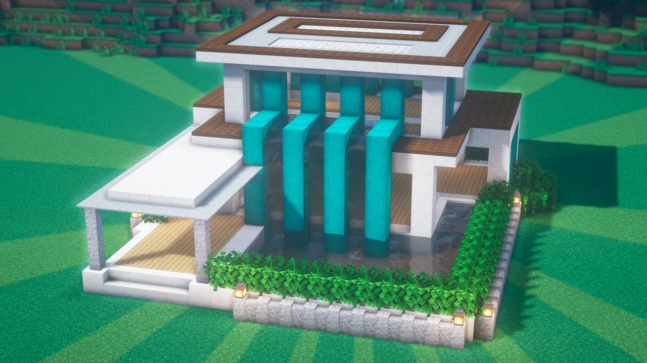 Minecraft - How To Build a Large Modern House Tutorial - YouTube