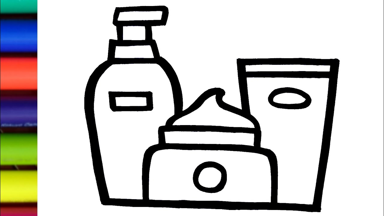 How To Draw Face Wash, Cream Drawing Colouring and Painting Cute Face ...