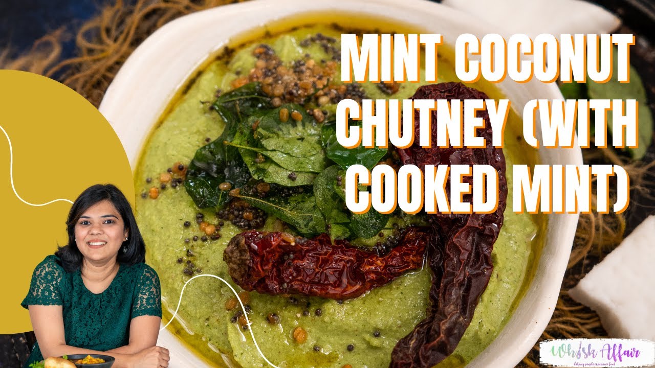 Mint Coconut Chutney With Cooked Mint Recipe - YouTube