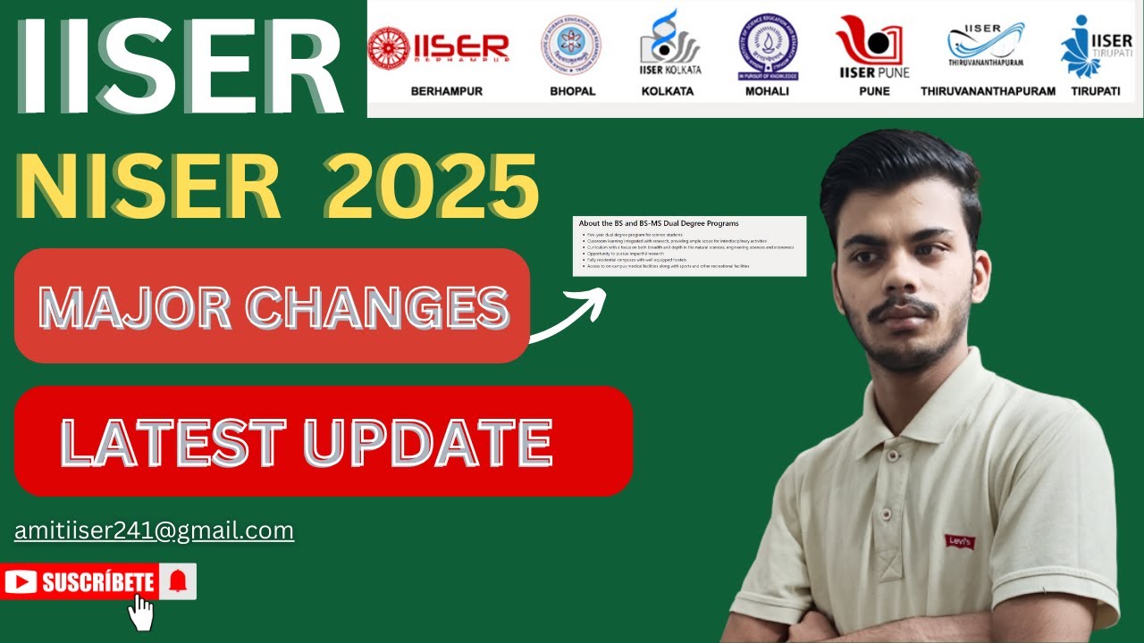 JEE | IISER | NISER 2025 | Major changes | Latest Official Information ...