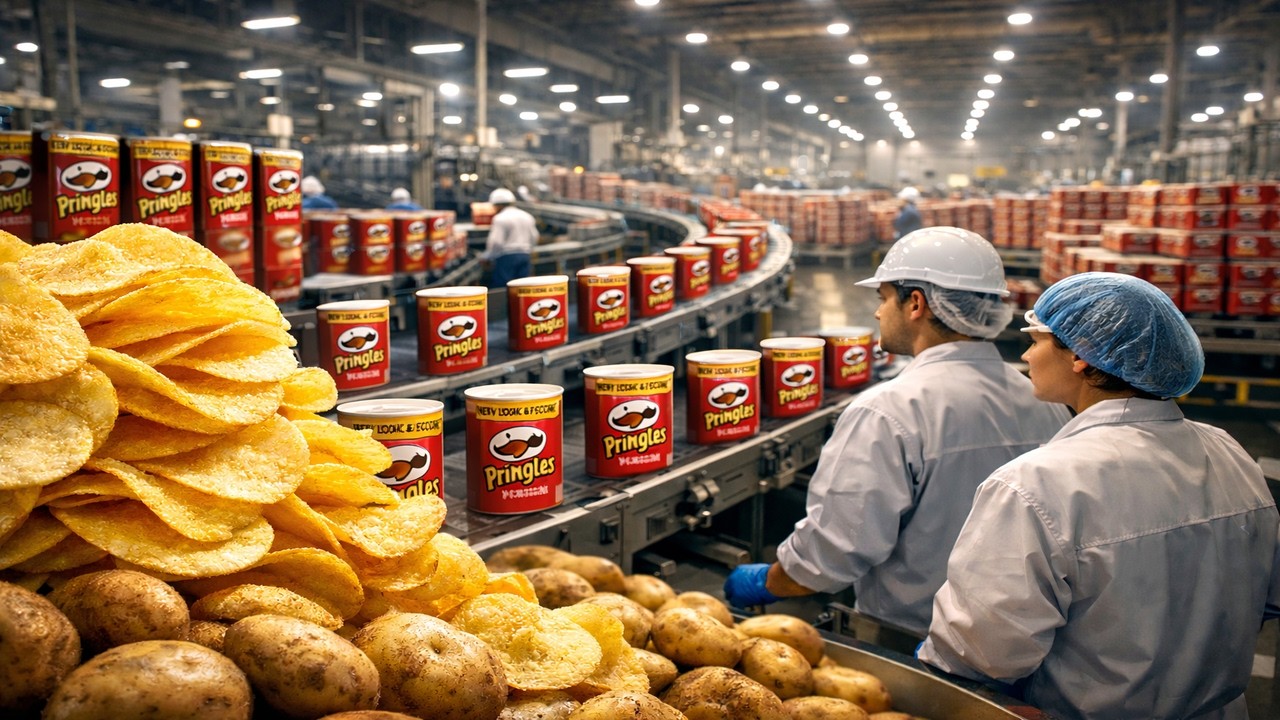 Inside The Pringles Factory: 1 Million chips per day - YouTube
