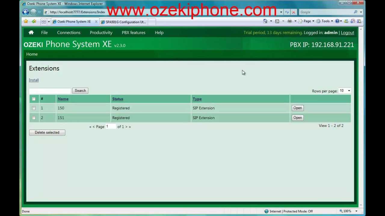 Cisco SPA 500, 501G, 502G, 504G, 508G, 525G Setup with Ozeki Phone ...