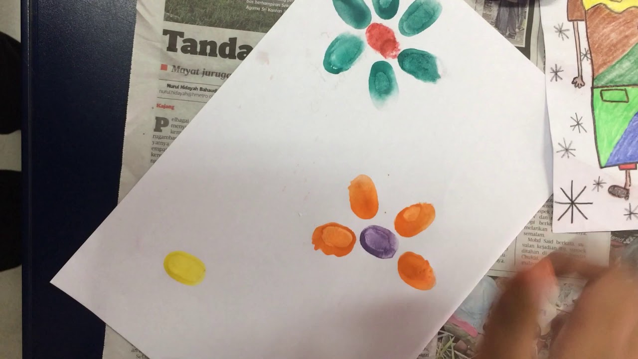 Aktiviti Capan Jari Jemari Bunga Bidang Menggambar Pendidikan Kesenian ...