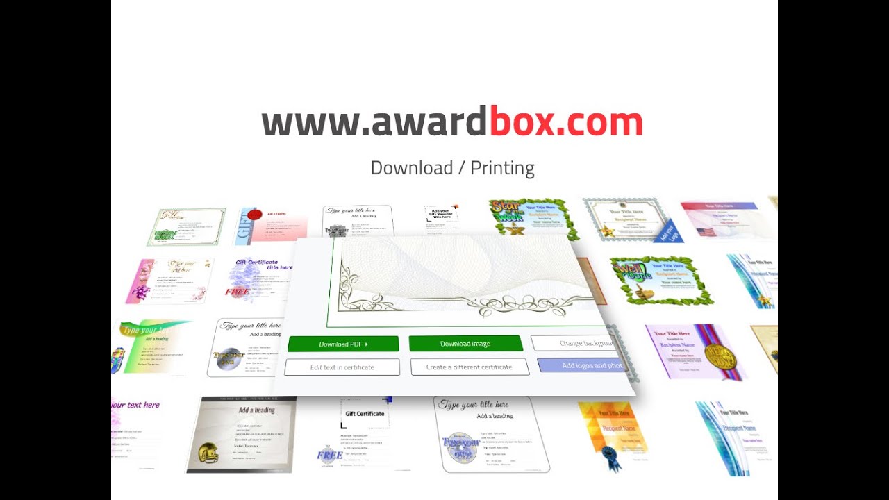 How to download for print your Awardbox free certificates and ...