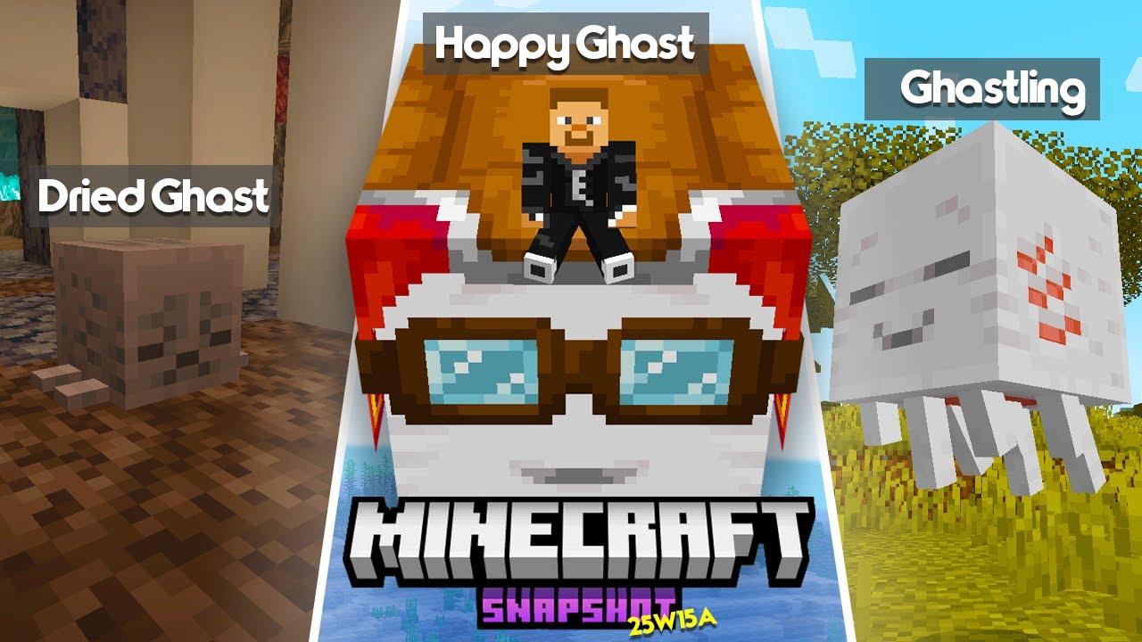 You can ride a ghast now– Minecraft Snapshot 25w15a Explained - YouTube