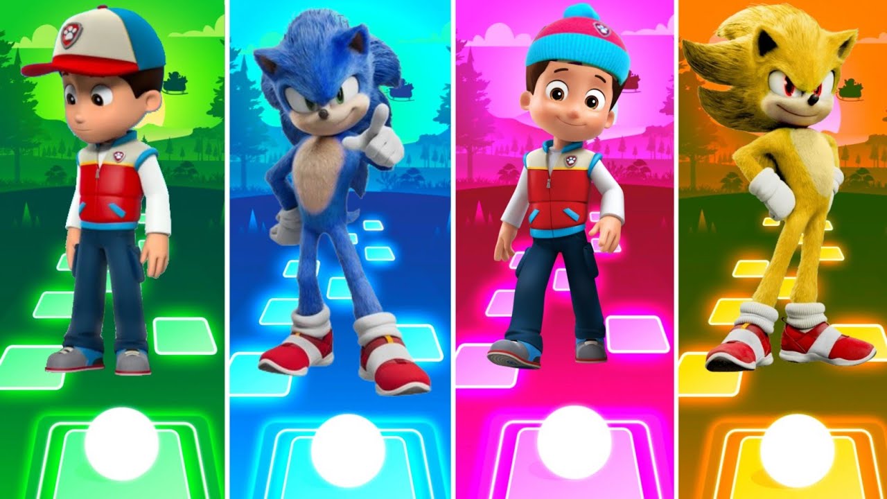 Paw Patrol Ryder 🆚 Sonic Shadow 🆚 Sonic Prime 🆚 Sonic knuckles 🎵🎧 Tiles ...