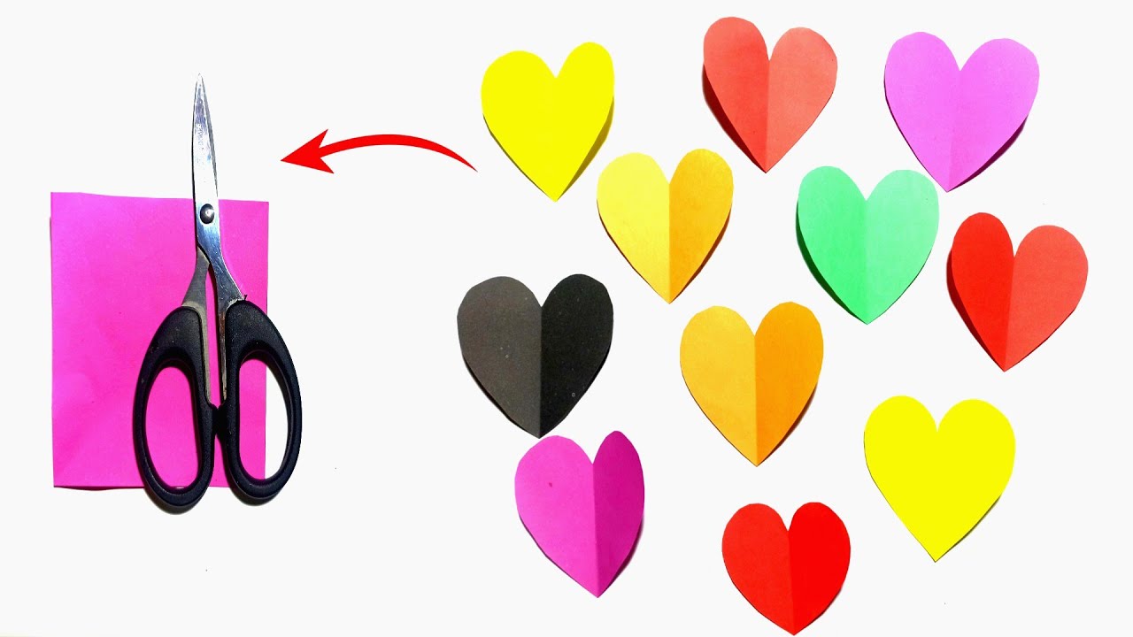 How to Cut Perfect Paper Heart/Paper ♥ Easy Paper Heart Craft Idea ...