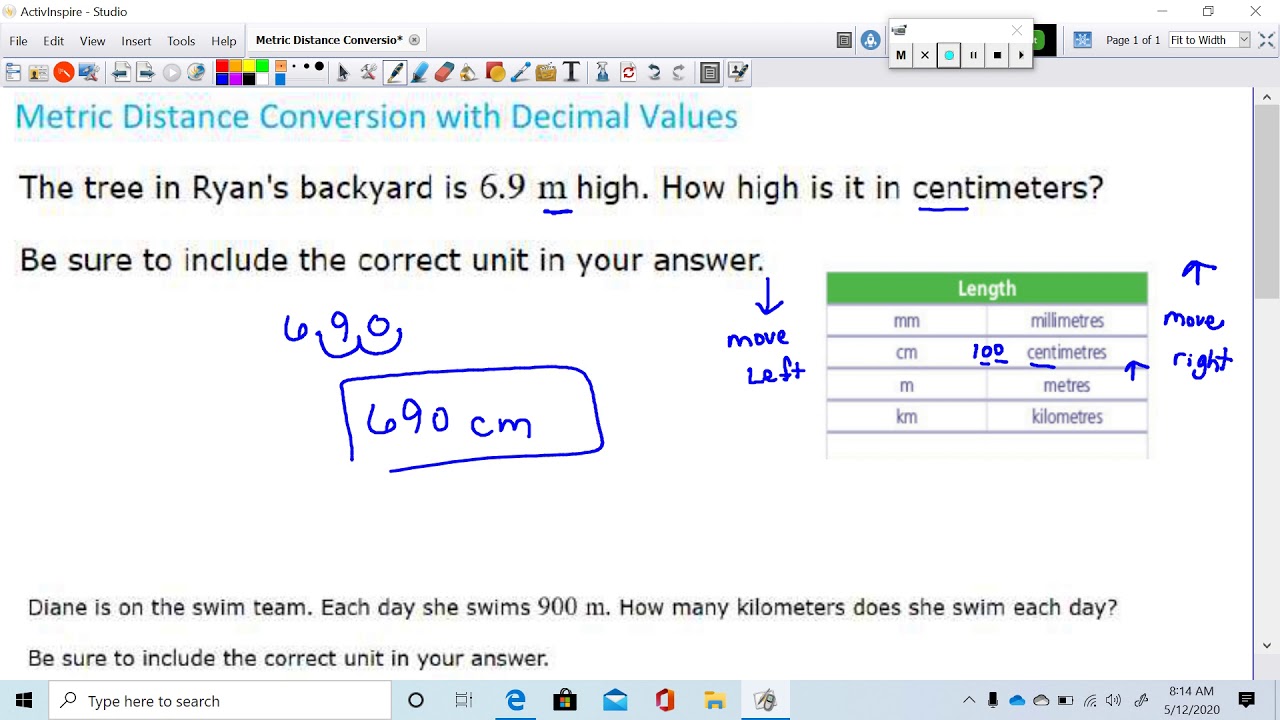 Metric Distance Conversion With Decimal Values YouTube metric-distance-conversion-with-decimal-values-youtube