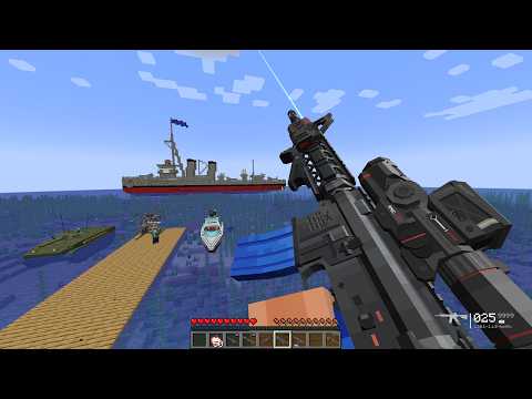 We Became the Villager Air Force to Sink the Pillager WARSHIP with Modern Weapons! 🚢💥