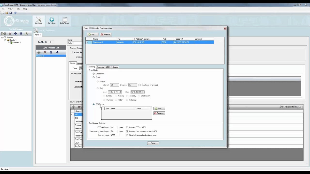 Fixed RFID Software demonstration with ClearStream RFID - YouTube
