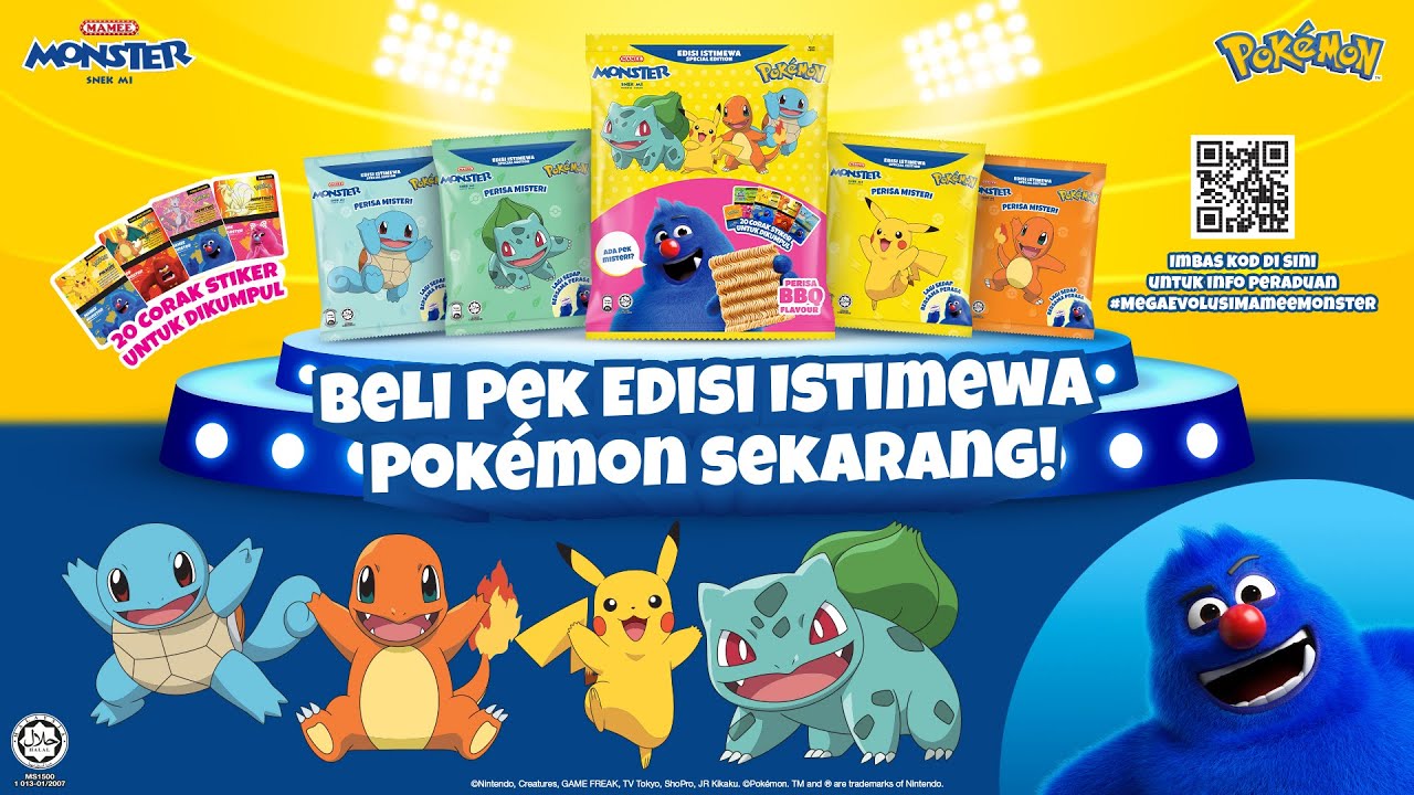 Mamee Monster Pek Edisi Istimewa Pokémon - YouTube