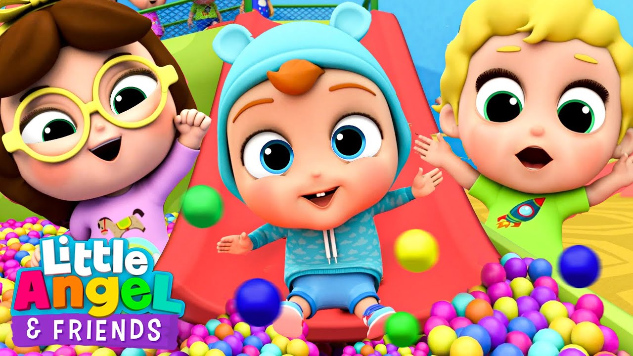 10 Little Babies On The Slide | Little Angel And Friends Fun ...