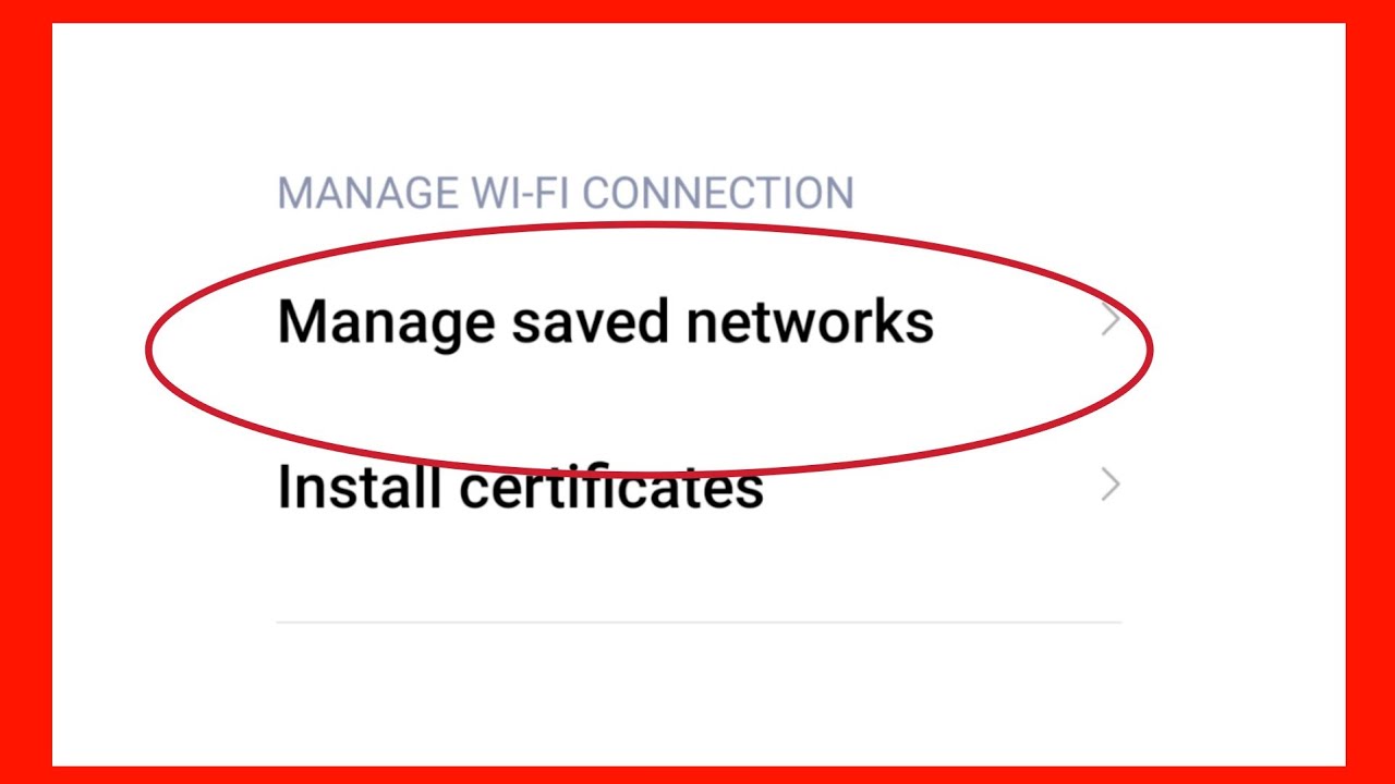 How To Find Setting Manage Save Network | - YouTube