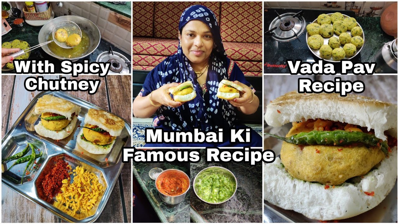 Mumbai Ka Famous Vada Pav | Vada Pav Recipe | With Two Types Of Spicy ...