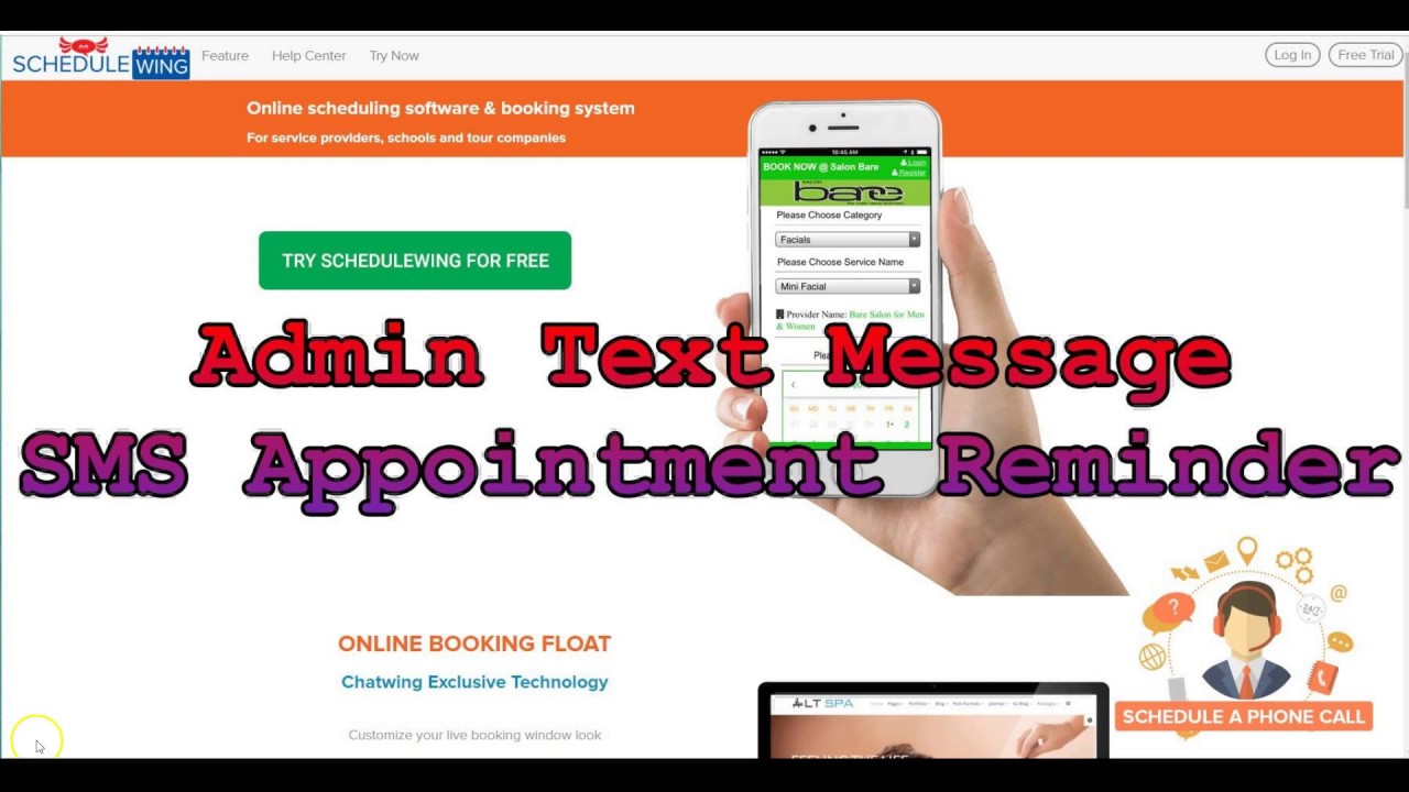 Online Booking Rules: Admin Text Message SMS Appointment Reminder - YouTube