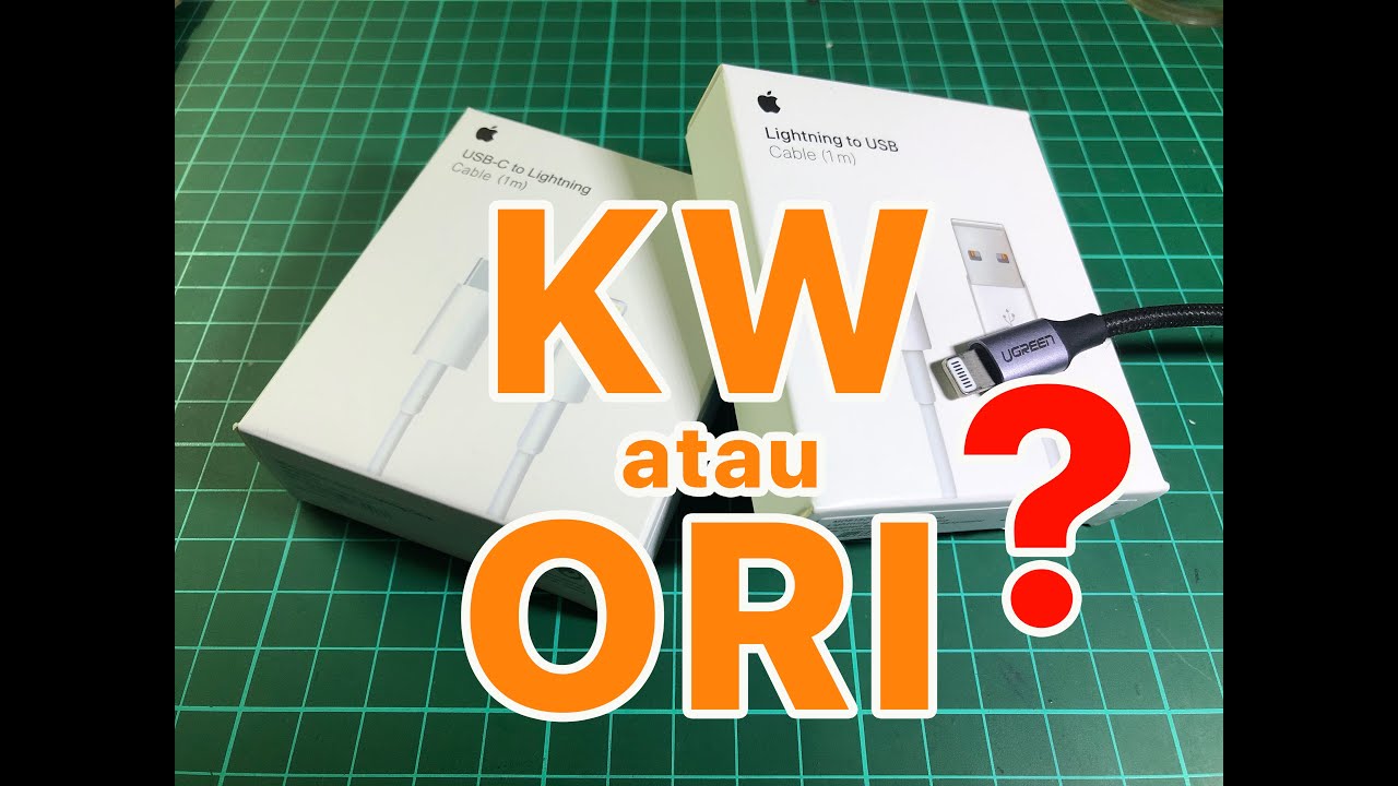 Membedakan kabel cas iphone original dan yang kw - YouTube