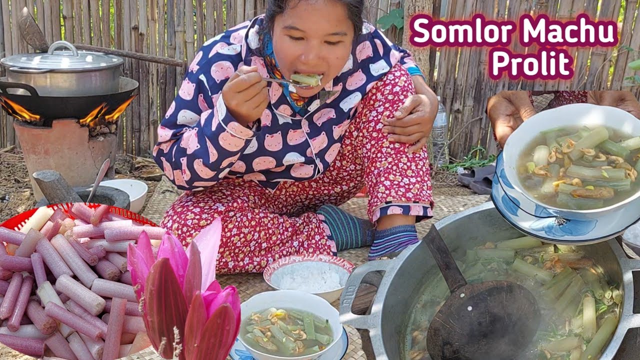 Water Lilly Sour Soup With river fish and river Shrimps Cooking and ...