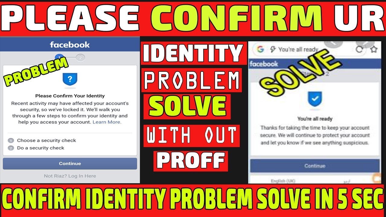 Please Confirm your identity facebook 2021 || How to solve Facebook ...