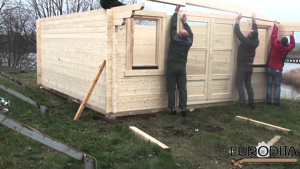 Eko trade log cabins Log cabin general assembly - YouTube