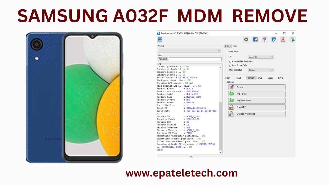 SAMSUNG A03 CORE A032F A035F MDM KG KNOX REMOVE STEP BY STEP PANDORA ...