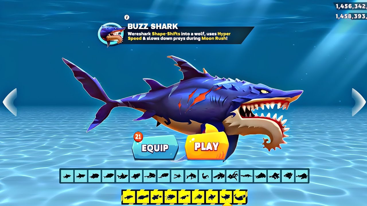 Hungry Shark Evolution All 27 Sharks Unlocked & New Shark - New Buzz ...