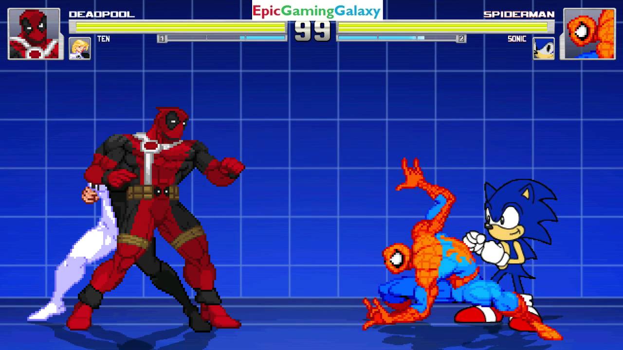 Spider-Man And Sonic The Hedgehog VS Deadpool And Ten In A MUGEN Match ...