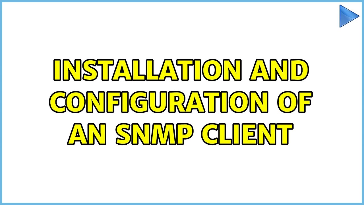 Ubuntu: Installation and configuration of an SNMP client - YouTube