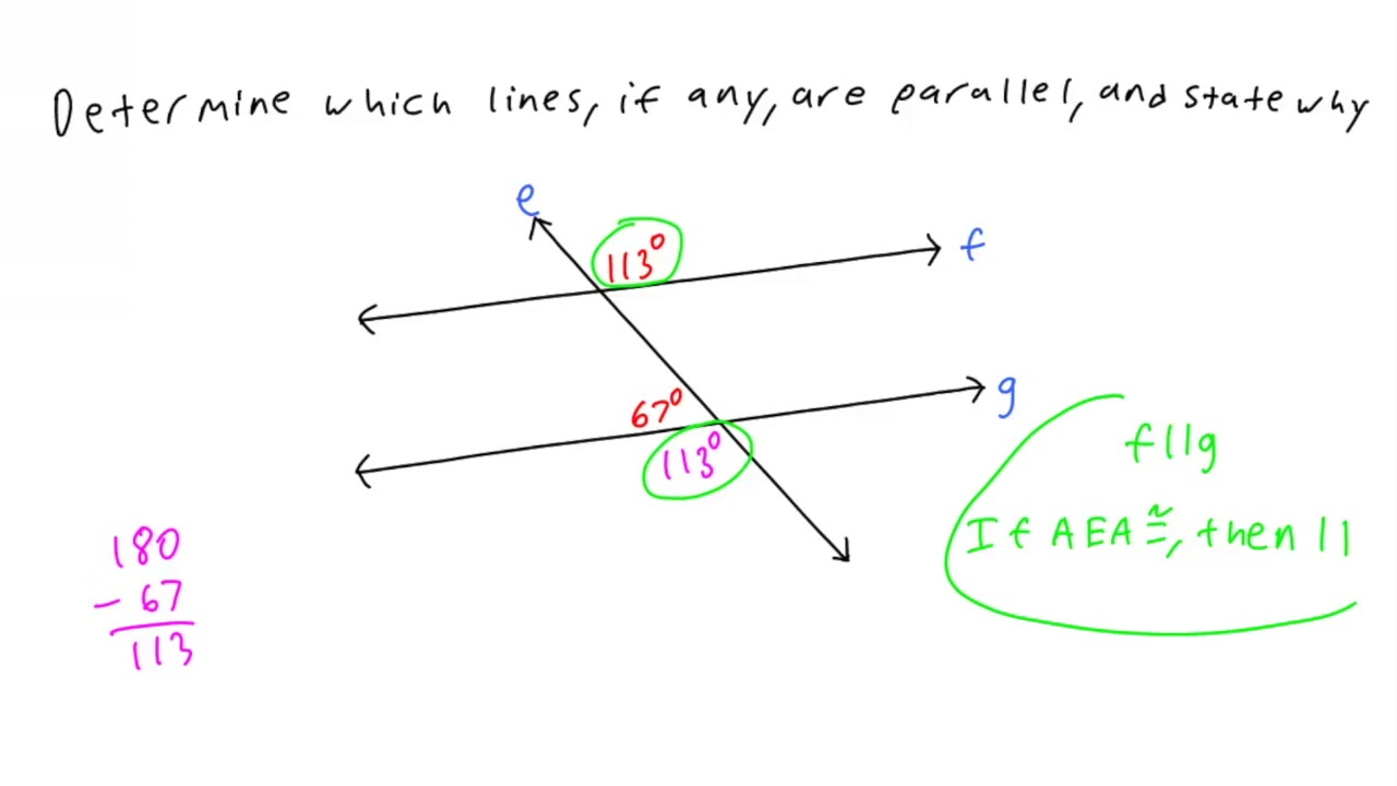 Determining Parallel Lines - YouTube