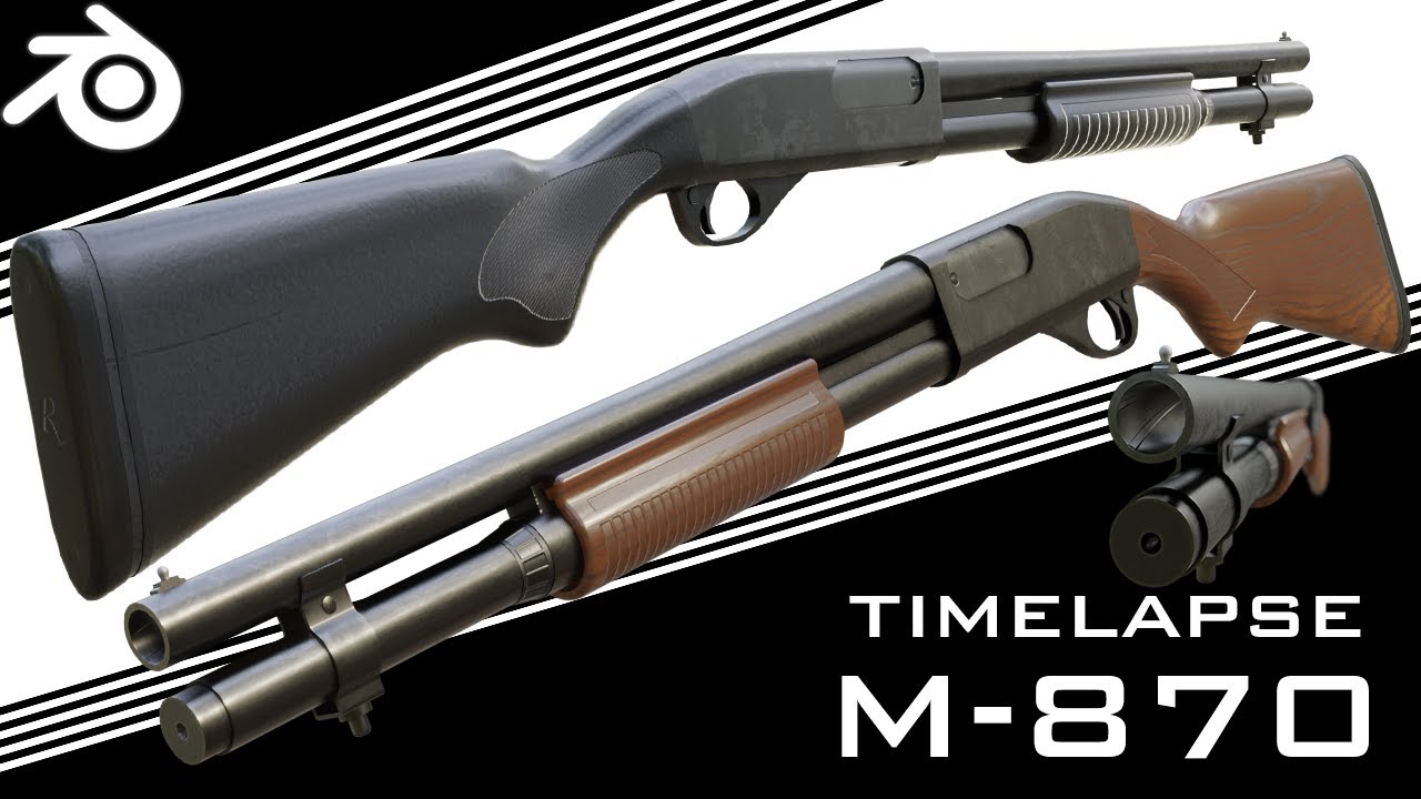 Remington M870 - Blender Shotgun Modeling Timelapse Tutorial - YouTube