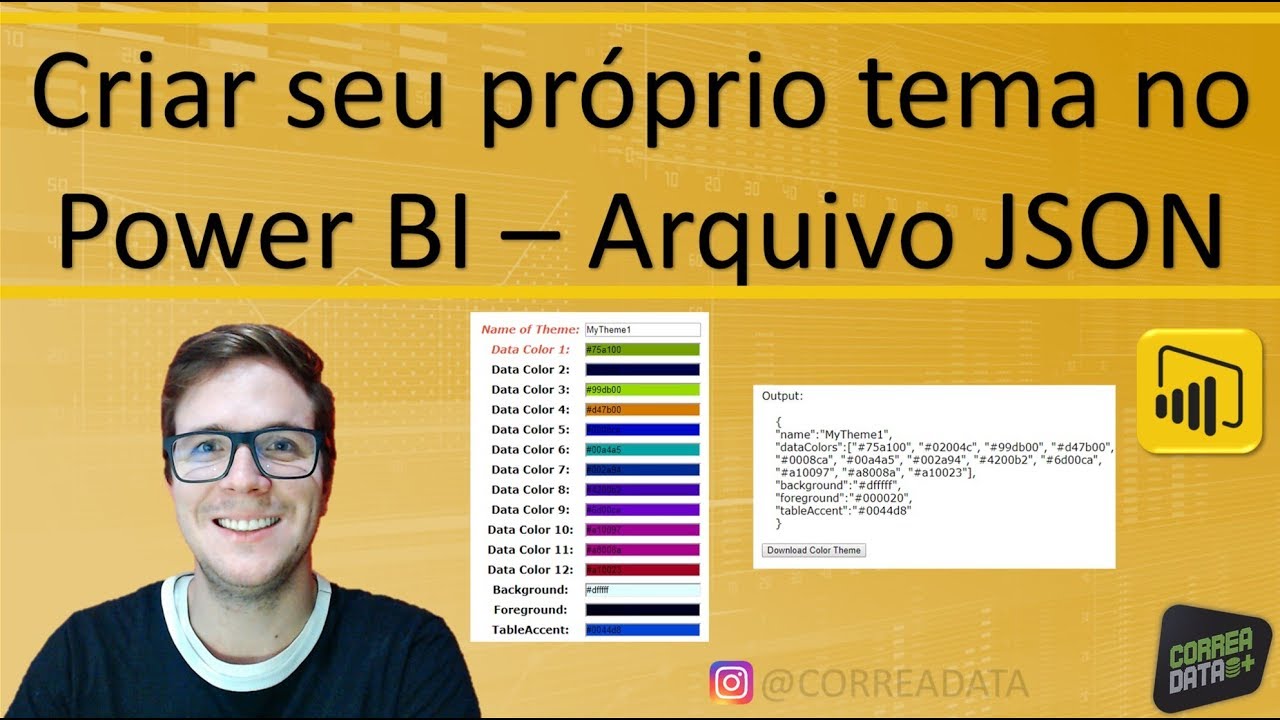 Como criar seu proprio tema no Power BI - Arquivo JSON - YouTube