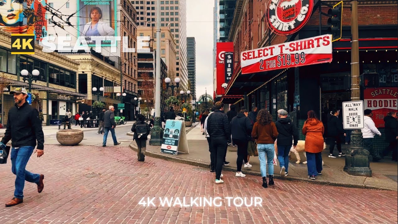 [4k] DOWNTOWN SEATTLE Walk : Pike Place to 7th and Pine - YouTube